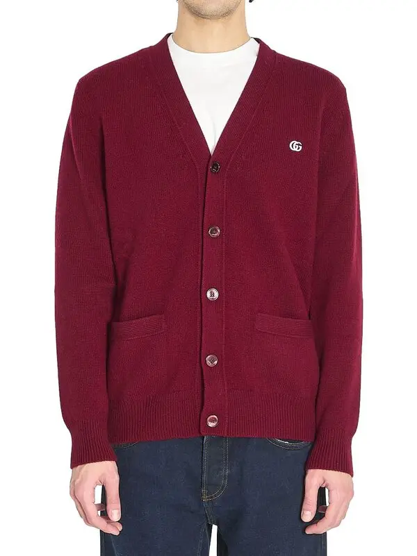 Gucci Cardigan In Wool And Cashmere - Red