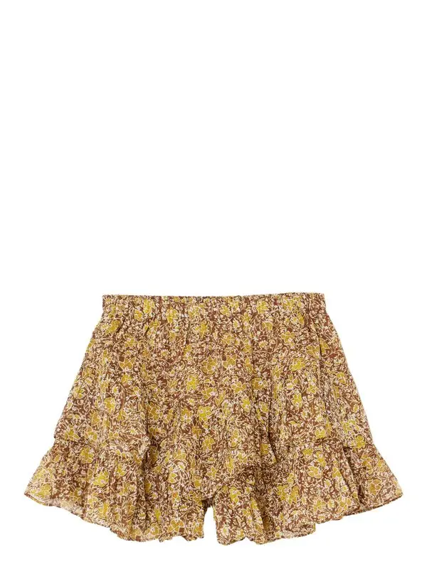 MARANT ETOILE Jocadia Ruffled Printed Organic Cotton-voile Shorts - Multi