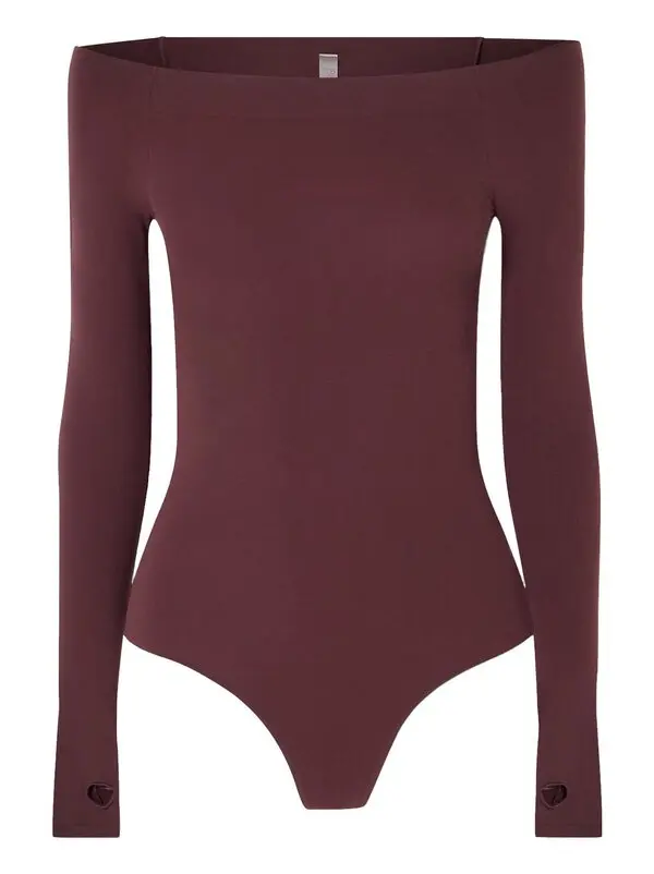 Commando Ballet Off-the-shoulder Bodysuit - Burgundy