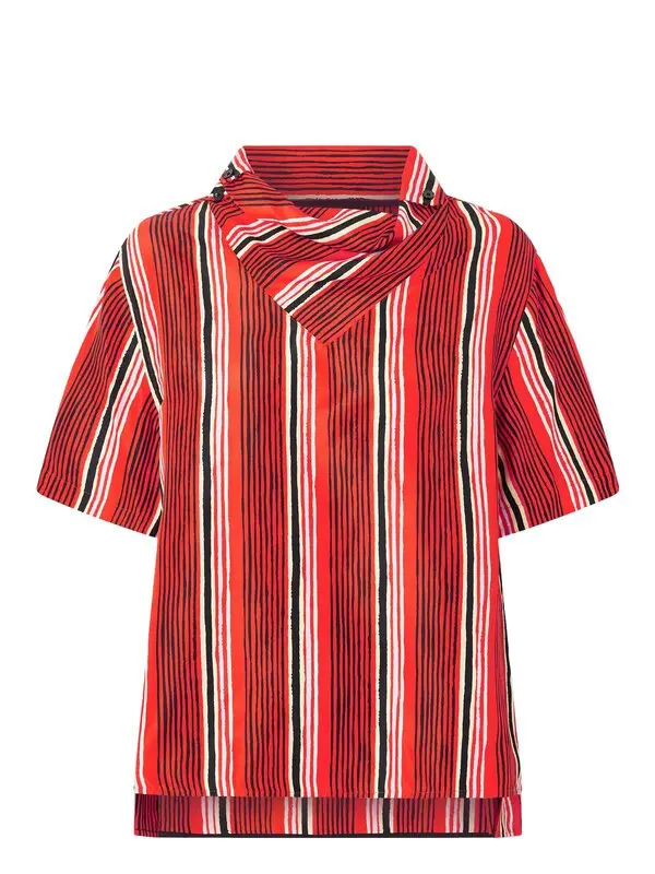 Proenza Schouler Amira Striped Silk-habotai Blouse - Red