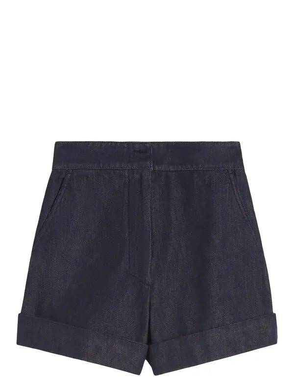 Max Mara Cotton Tailored Shorts - Blue