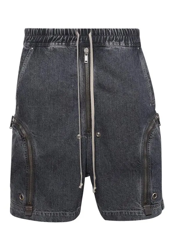Rick Owens Denim Bauhaus Shorts - Grey