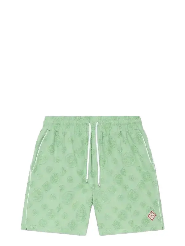 Casablanca Towelling Monogram Short - Green