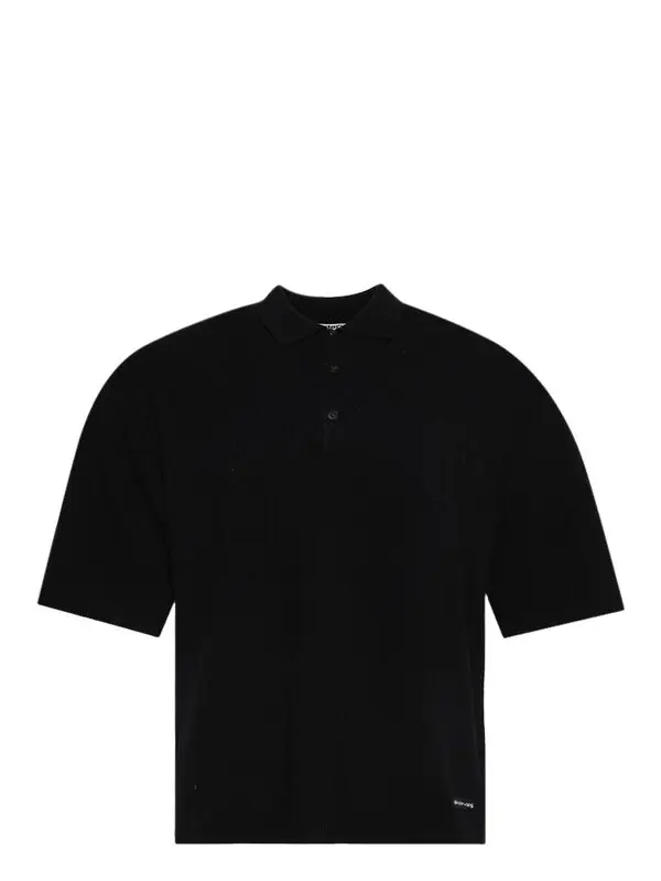 Alexander Wang Ss Polo With Knit Logo Label - Black