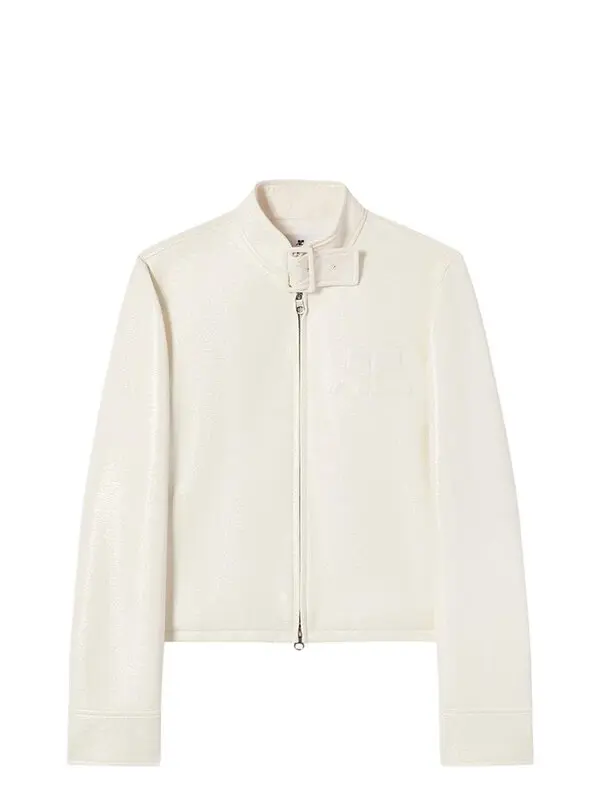 COURREGES Zipped Vinyl Jacket - White