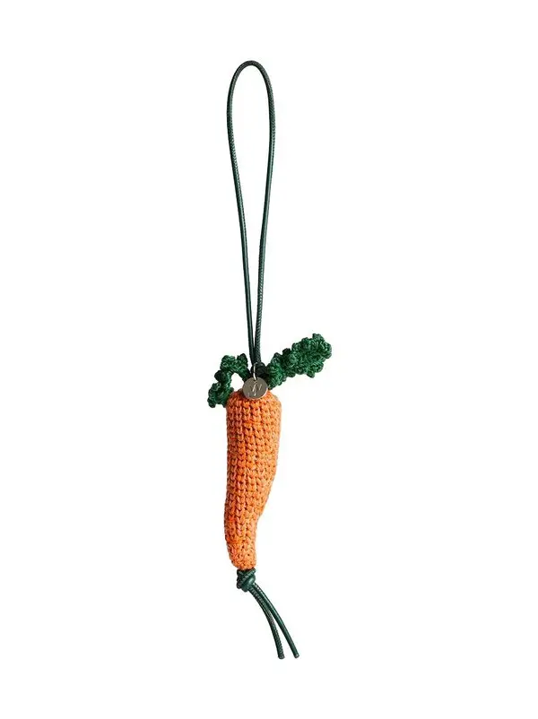 JW Anderson Hand-crocheted Carrot Charm - Off White