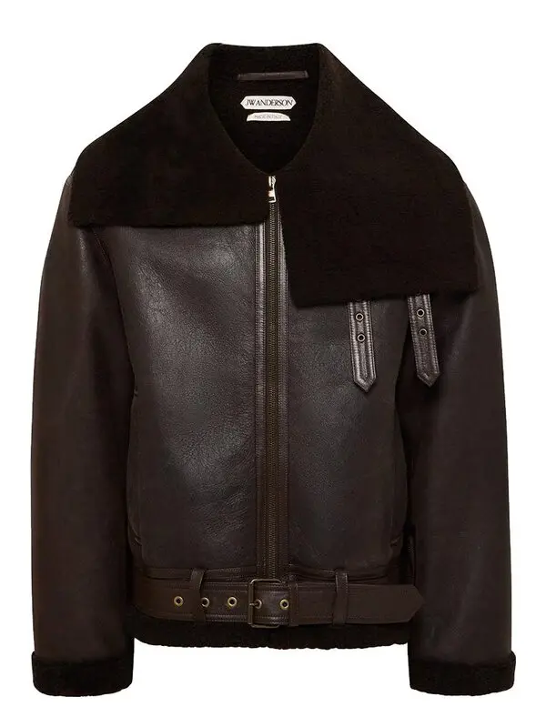 JW Anderson Shearling Jacket - Brown