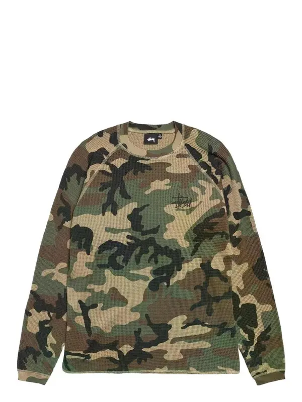 StÜssy Camouflage Raglan Sleeve Sweater - Green