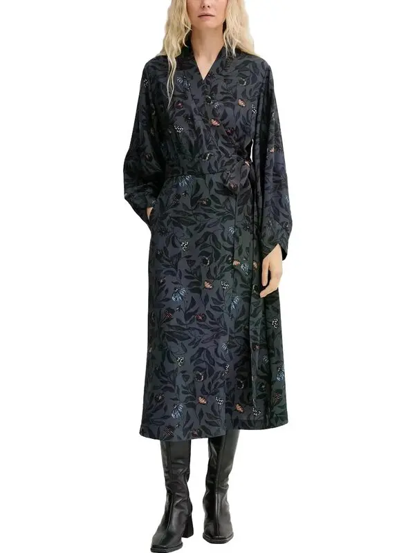 Munthe Gitalu Floral Midi Dress - Grey