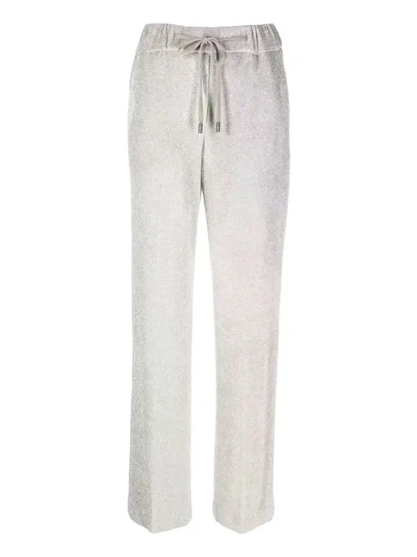 Peserico Straight-leg Glitter Trousers - Neutrals