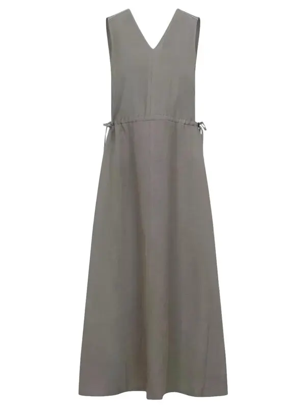 Peserico V-neck Midi Dress - Grey