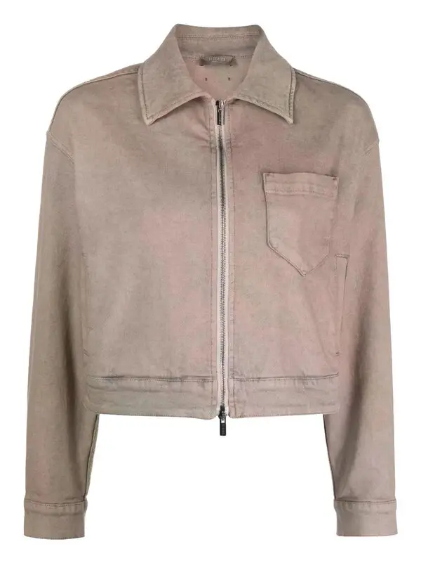 Peserico Cropped Zip-up Jacket - Grey