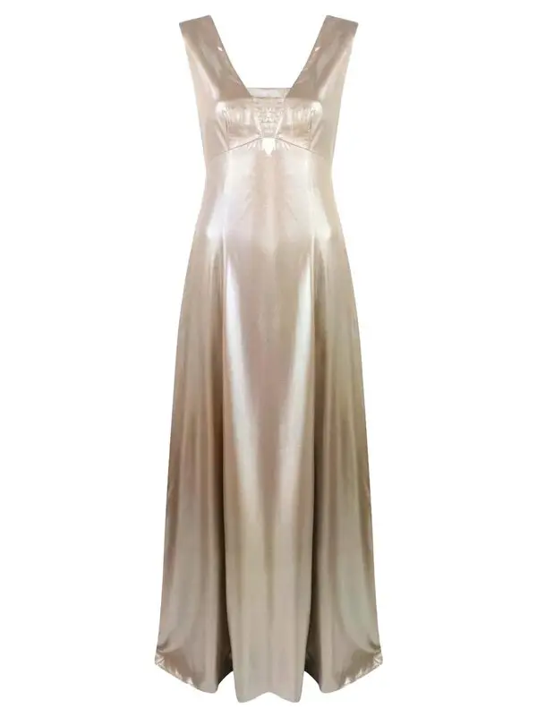 Peserico Laminated Flared Dress - Neutrals