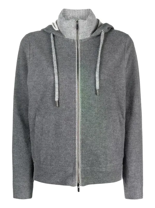 Peserico Mélange-effect Hooded Jacket - Grey