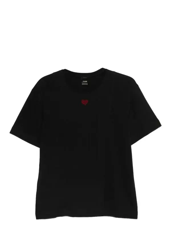Pinko Heart-detail T-shirt - Black