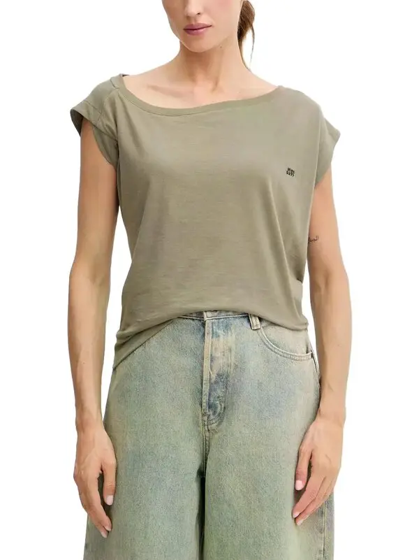 Miss Sixty Shoulder Pad Crew Neck T-shirt - Green