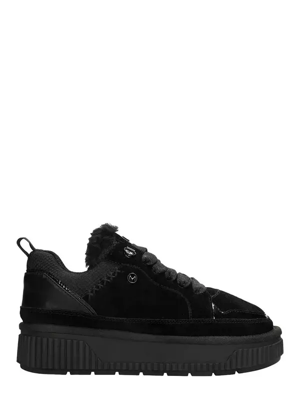 MEXX Platform Faux Fur Sneakers - Black