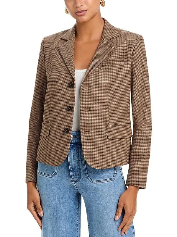 FRAME The Check Smart Blazer - Brown Multi