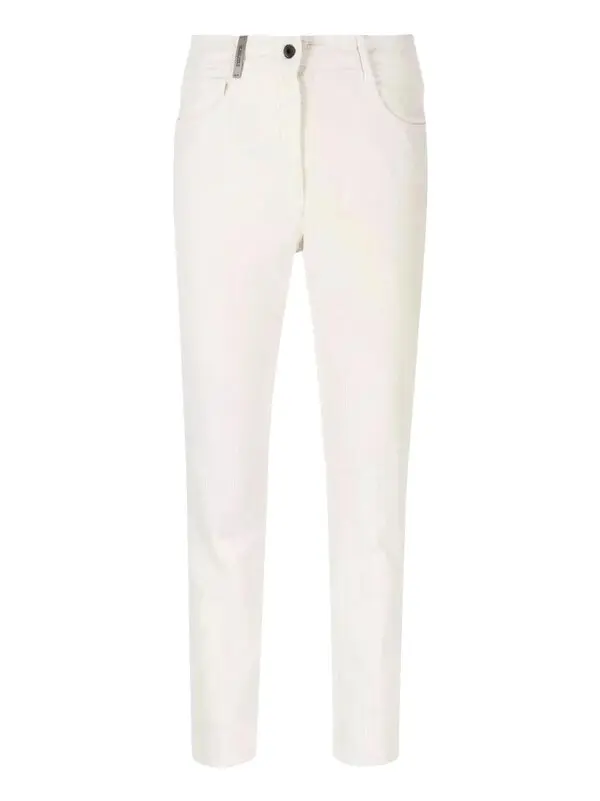 Peserico Slim-cut Corduroy Trousers - Neutrals