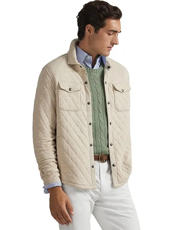 Polo Ralph Lauren Quilted Jersey Overshirt - Dune Tan