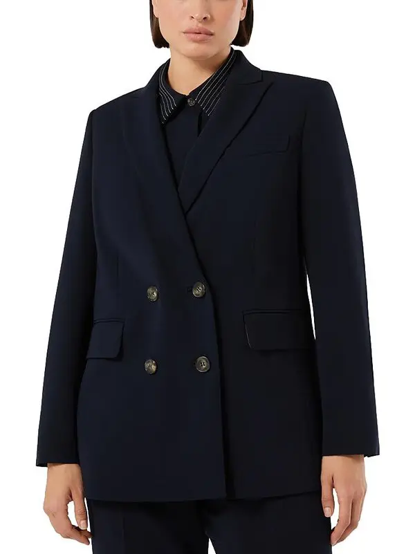 Marina Rinaldi Peak Lapel Double-breasted Blazer - Midnight Blue