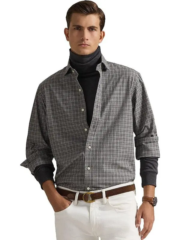 Polo Ralph Lauren Classic Fit Tattersall Poplin Shirt - Grey