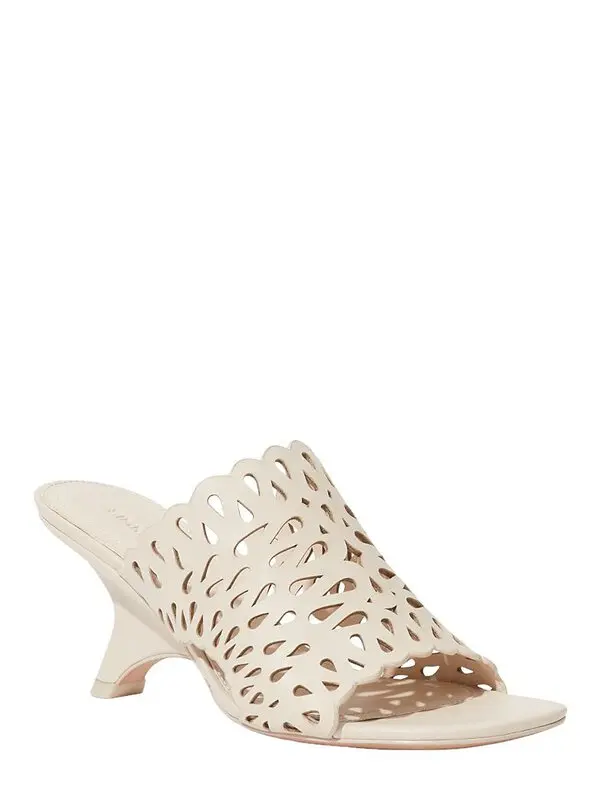 Simkhai Shadow Laser Cut Mules - Cream
