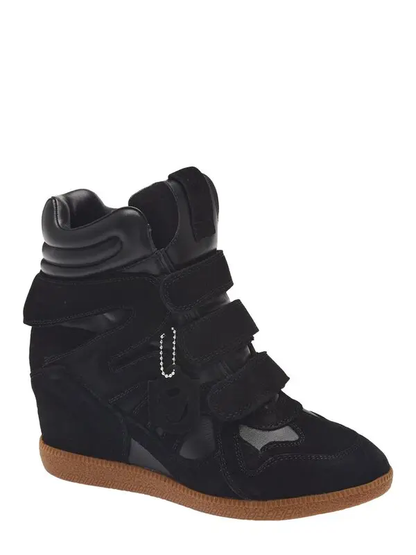 Steve Madden Mavis Wedge High-top Sneaker - Black Sued