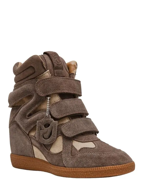 Steve Madden Mavis Wedge High-top Sneaker - Taupe Suede