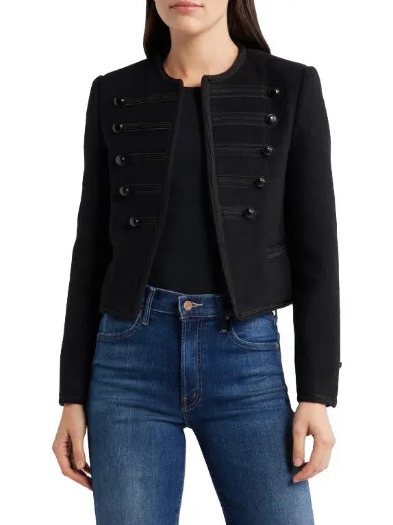Mango Wool-blend Military Jacket - Black