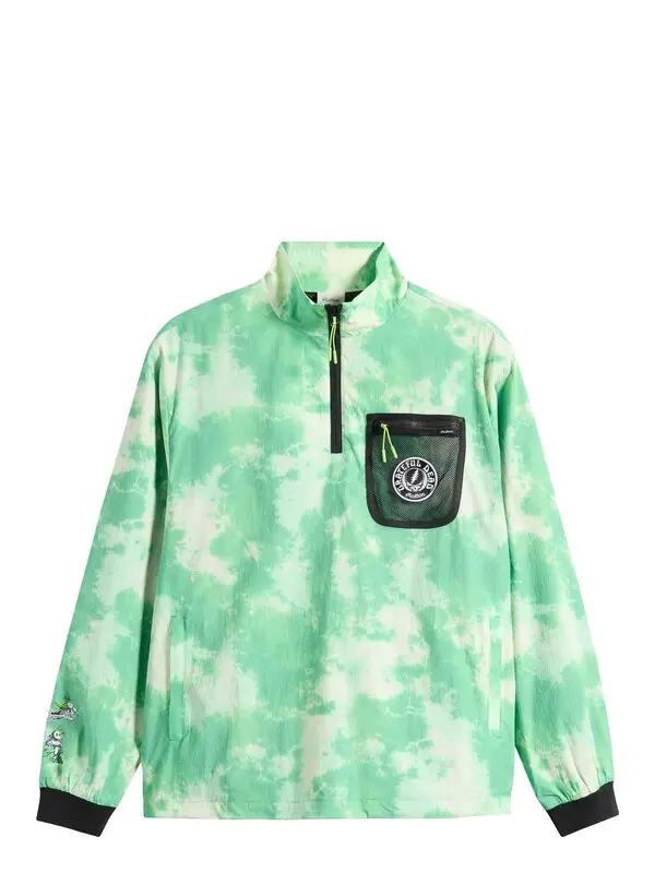 MALBON Grateful Dead Cascade Windshirt - Green Tie Dye