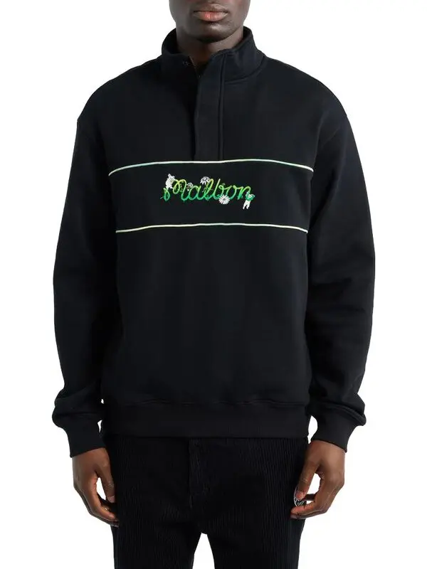 MALBON Grateful Dead Quarter Zip Sweatshirt - Black