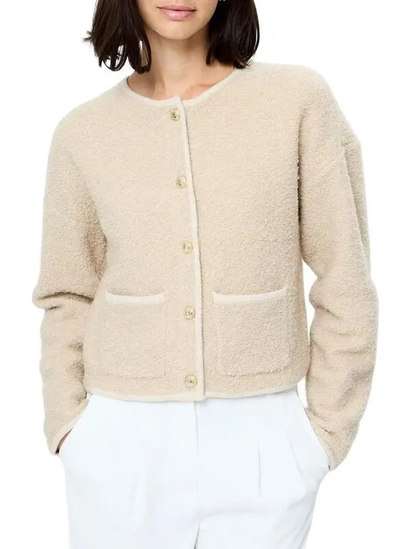 French Connection Effie Bouclé Cardigan - Oatmeal Melange
