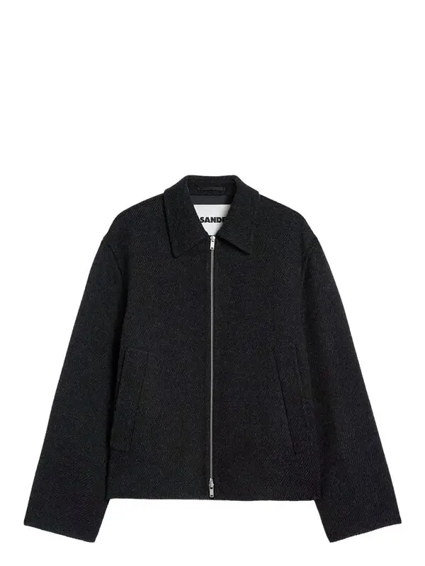 JIL SANDER Textured Wool Jacket - Black