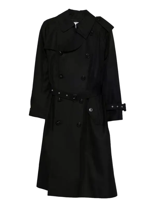 Sacai Belted Double-breasted Coat - Black