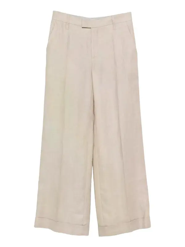 Brunello Cucinelli Pleated Wide-leg Trousers - Neutrals