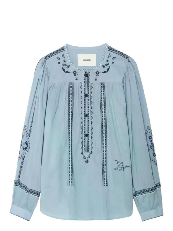 Zadig&Voltaire Tigy Embroidered Tunic - Blue