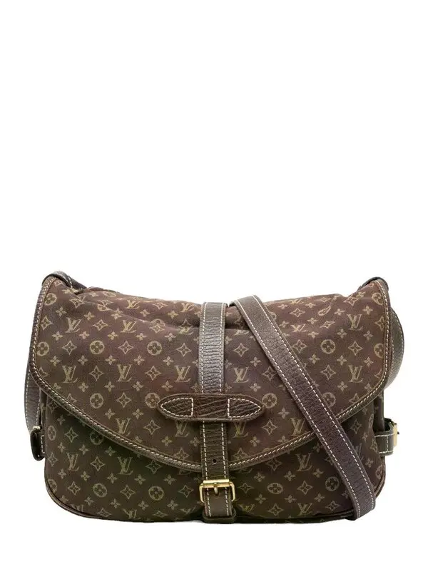 LOUIS VUITTON 2006 Monogram Mini Lin Saumur 30 Crossbody Bag - Brown