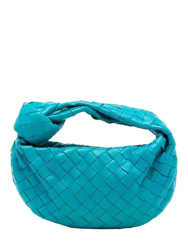 Bottega Veneta Mini Nappa Intrecciato Jodie Hobo Bag - Blue