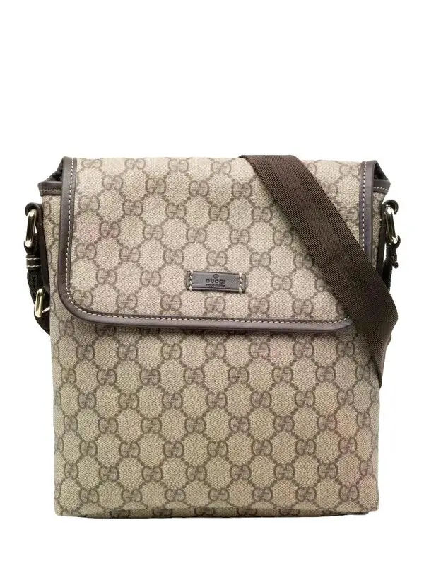 Gucci Gg Supreme Crossbody Bag - Brown