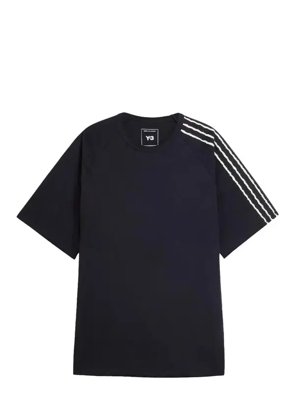 Y3 Raw-edge 3-stripes T-shirt - Black