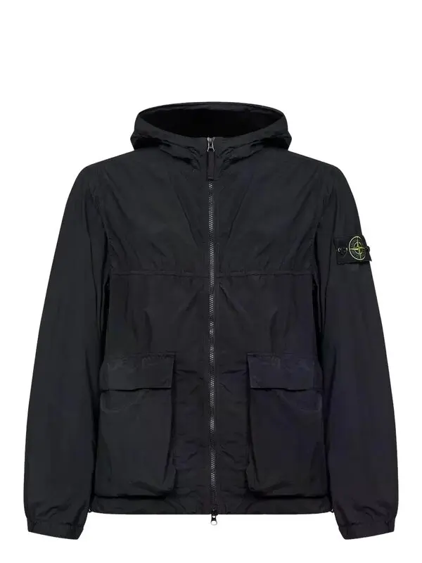 Stone Island Logo-patch Hooded Jacket - Black