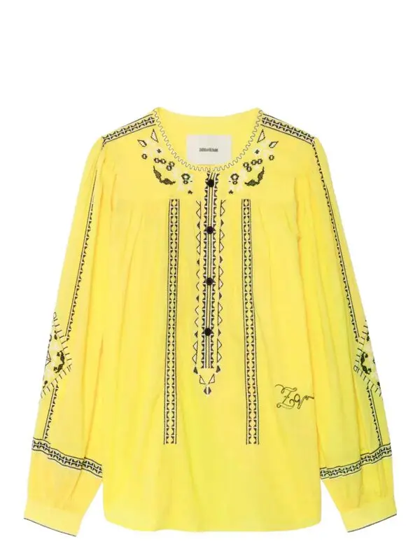Zadig&Voltaire Tigy Embroidered Tunic - Yellow