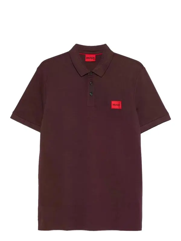 Hugo Logo-patch Polo Shirt - Brown