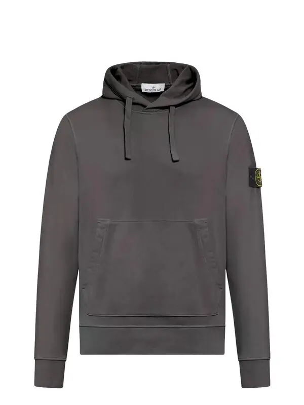 Stone Island Drawstring Kangaroo-pocket Hoodie - Grey