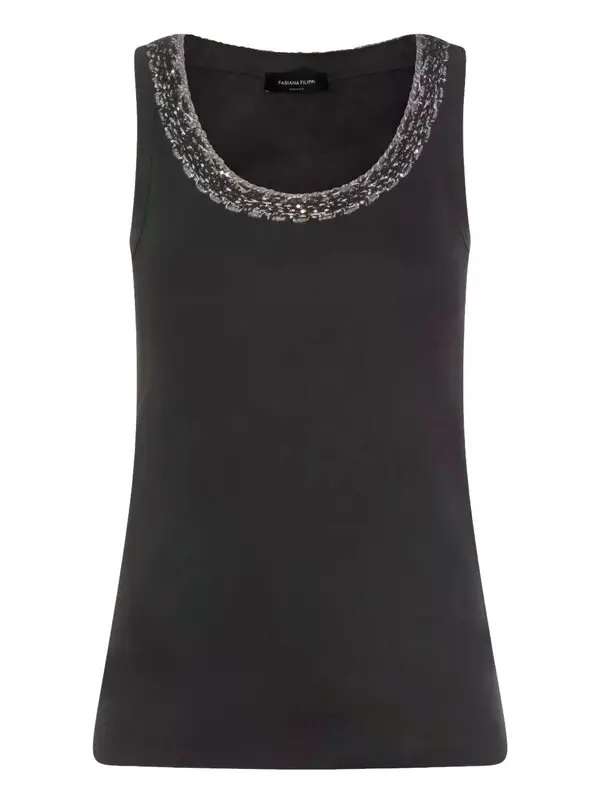 Fabiana Filippi Sequin-collar Tank Top - Grey