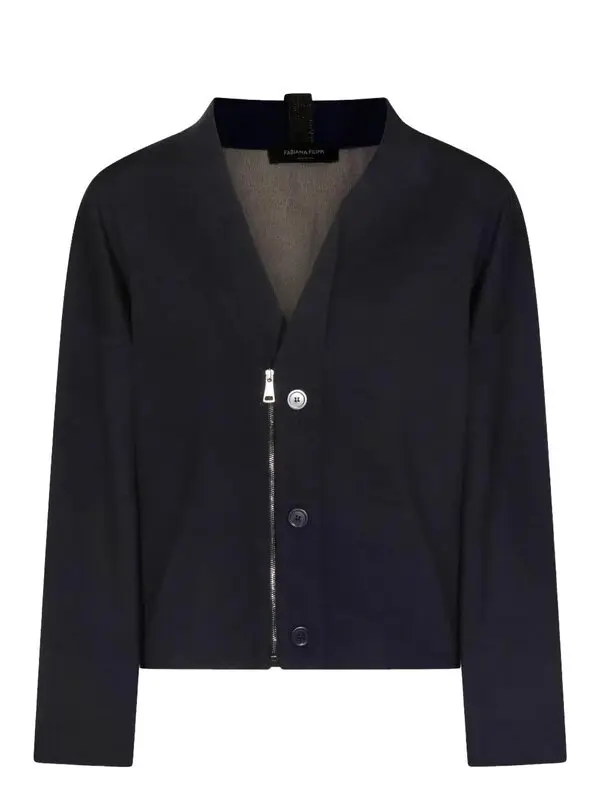 Fabiana Filippi Zip-up Buttoned Cardigan - Black