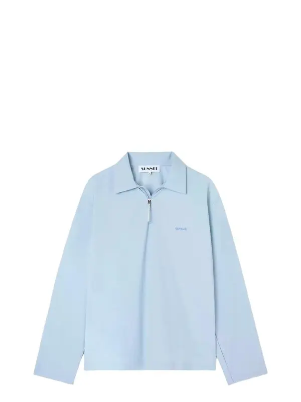 Sunnei Long-sleeve Zip Polo Shirt - Blue