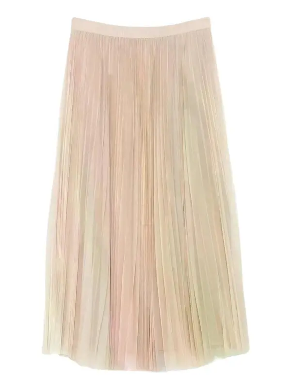 Fabiana Filippi Long Pleated Tulle Skirt - Neutrals
