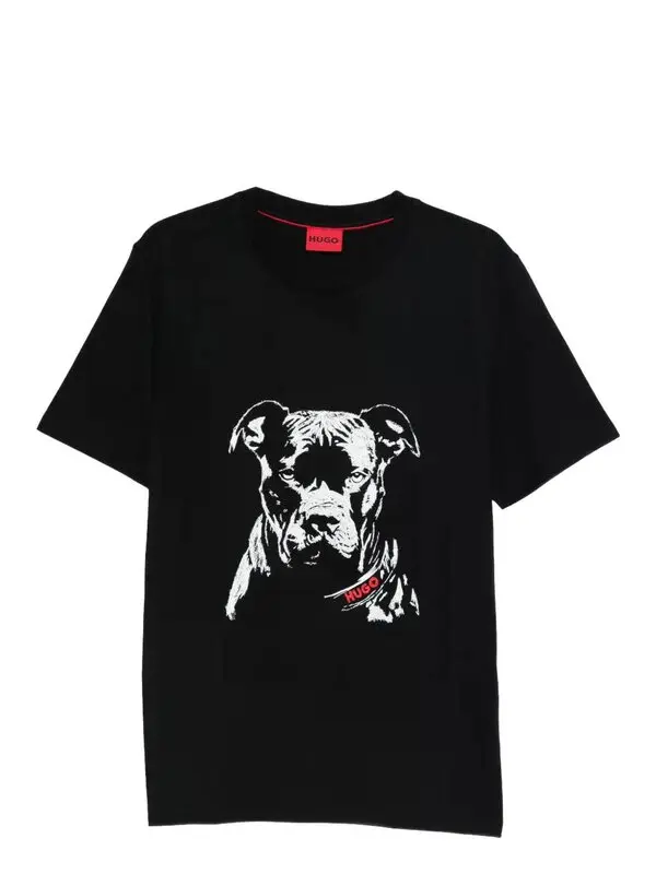 Hugo Dog-graphic T-shirt - Black